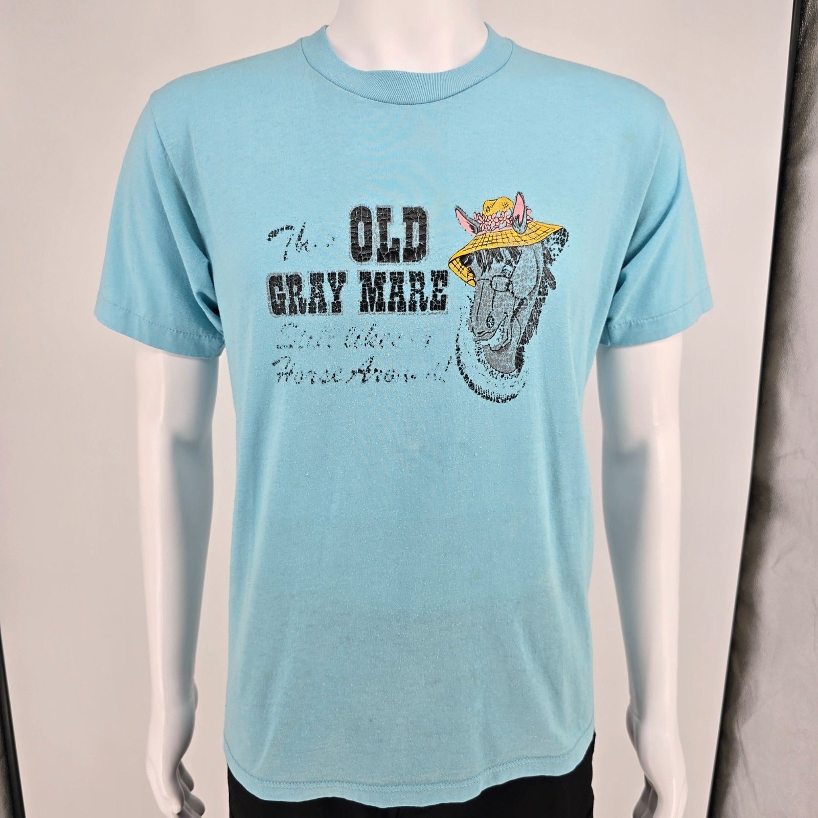 Distressed Vintage 1980s Velva Sheen "The Old Gray Mare" Cartoon T-Shi ...